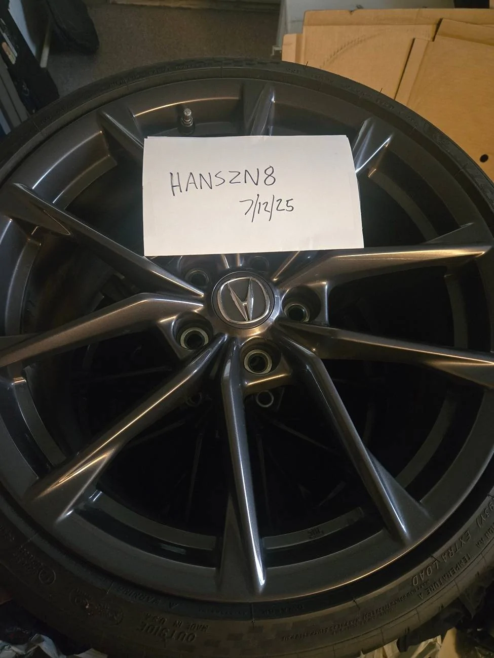 19x9.5 Integra Type-S OEM Shark Gray/Charcoal Wheels and Tires or Just ...