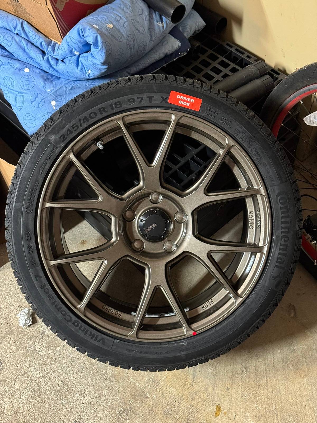 Konig Ampliform Bronze 18x18.5 & Continental VikingContact 7 245/40R18 ...