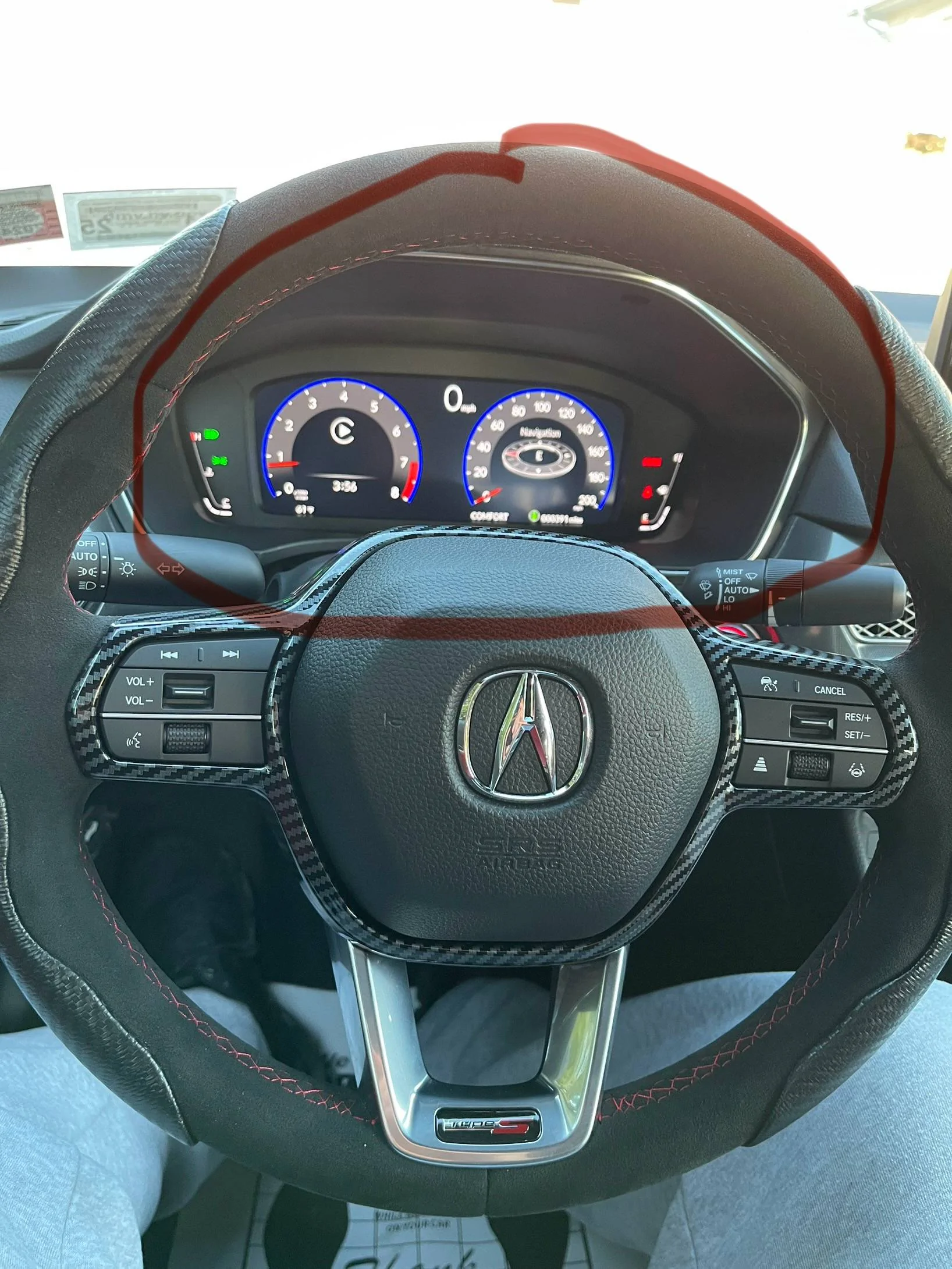 Is this area around the speedometer the same as the type r or 11th gen ...