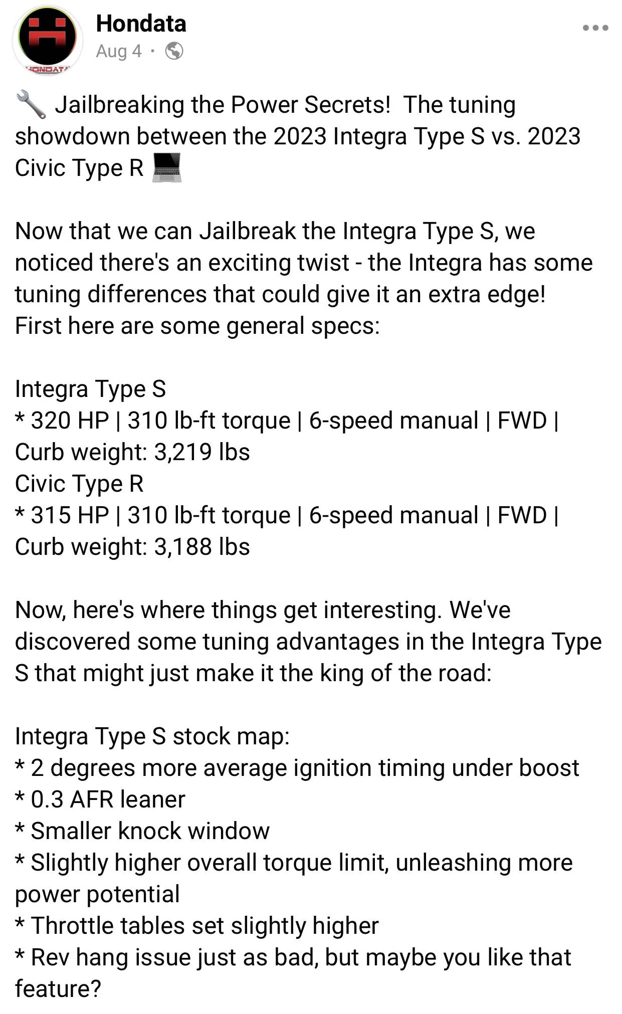 Integra Type S K20C8 Engine? | IntegraForums - 2023+ Acura Integra ...