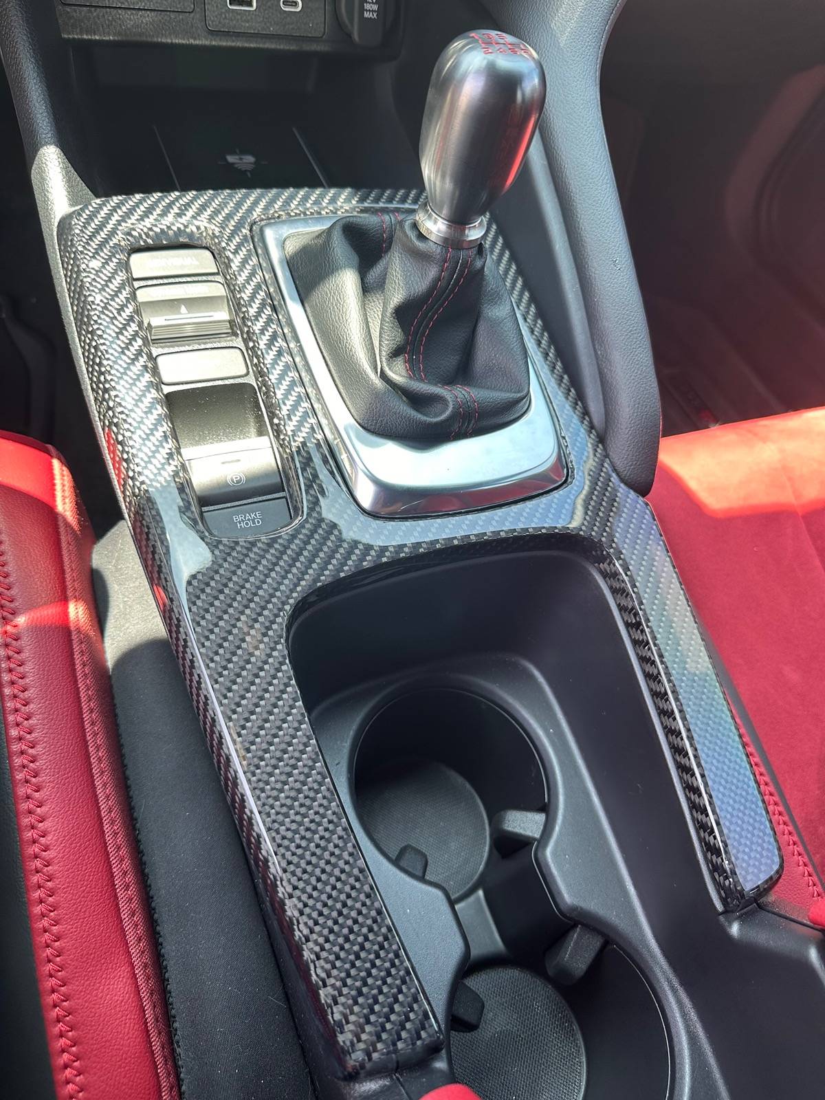 Carbon fiber skinned center console | IntegraForums - 2023+ Acura ...