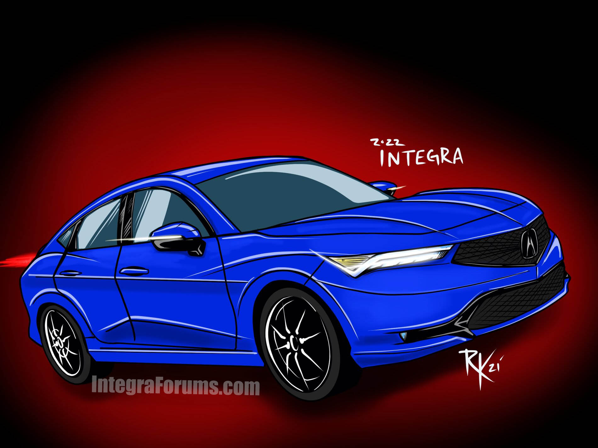 2023 Integra in color and without camo - drawn based on spied prototype ...